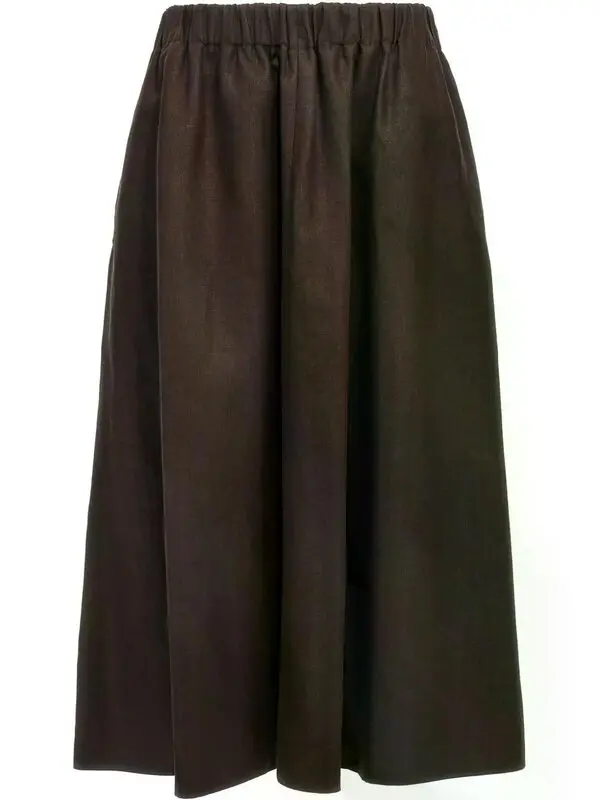 Brunello Cucinelli Linen Maxi Skirt - Brown