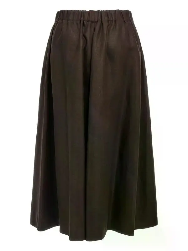 Brunello Cucinelli Linen Maxi Skirt - Brown