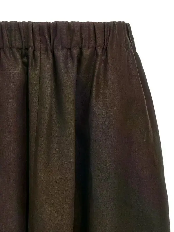 Brunello Cucinelli Linen Maxi Skirt - Brown