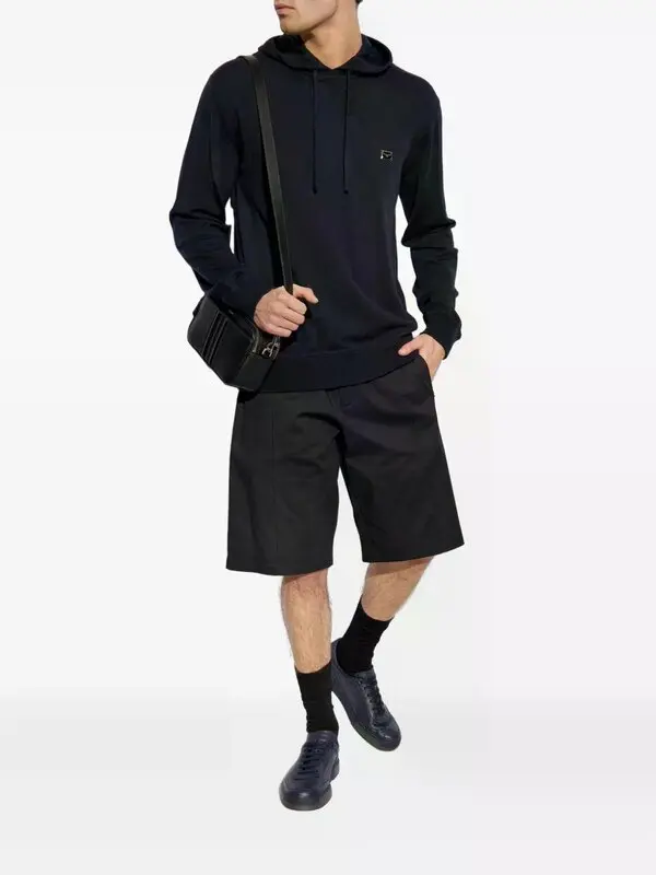 Dolce & Gabbana Logo Plaque Hoodie - Black