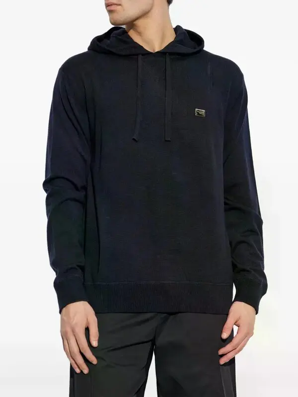 Dolce & Gabbana Logo Plaque Hoodie - Black