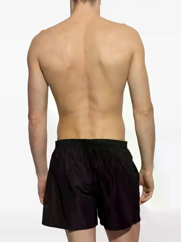 Balmain Logo Appliqué Swim Shorts - Black