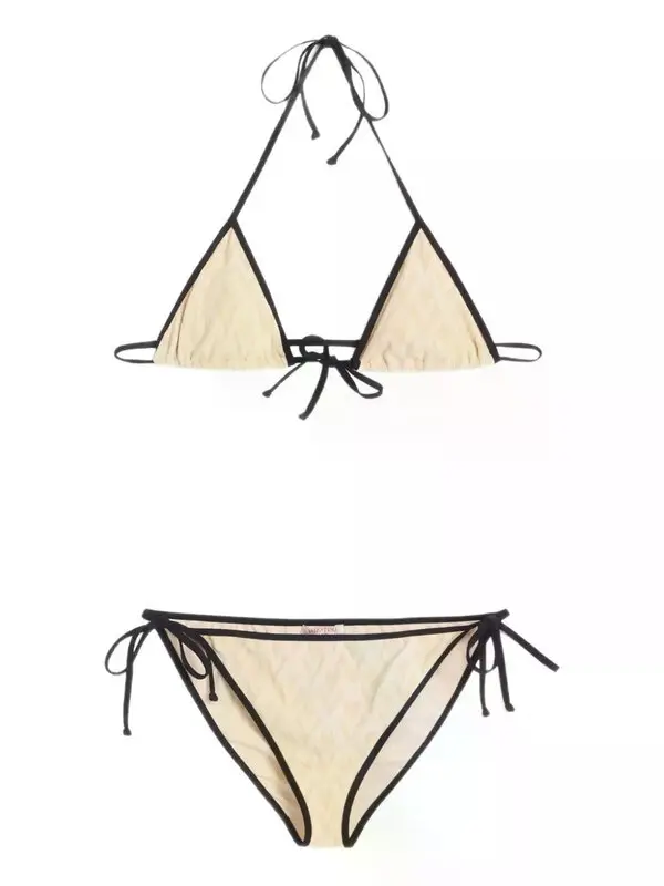 Valentino Garavani Toute La V Jacquard Bikini - White