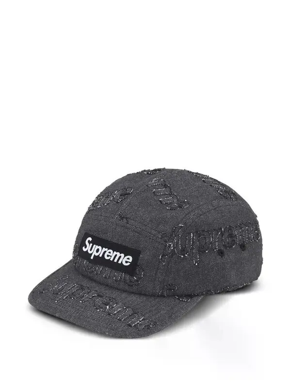 Supreme Lasered Denim Cap - Black