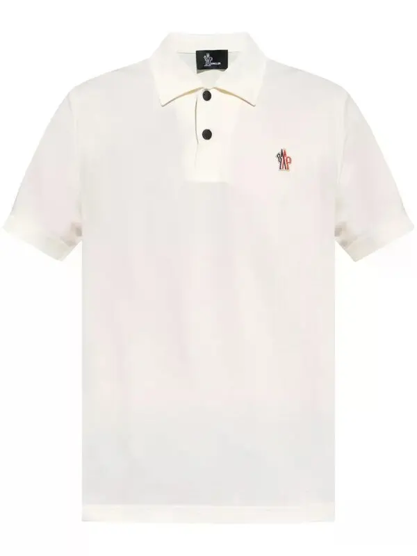 Moncler Day-namic Logo-patch Polo Shirt - Neutrals