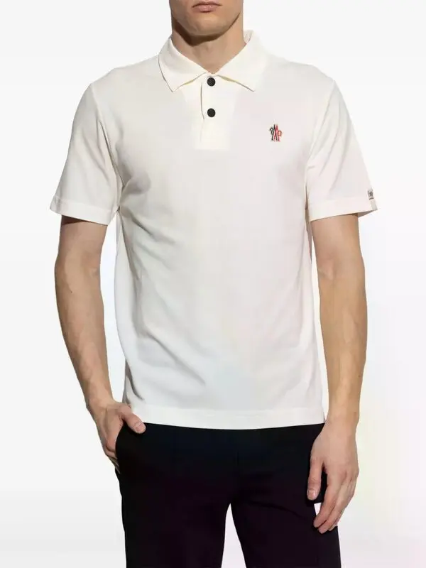 Moncler Day-namic Logo-patch Polo Shirt - Neutrals