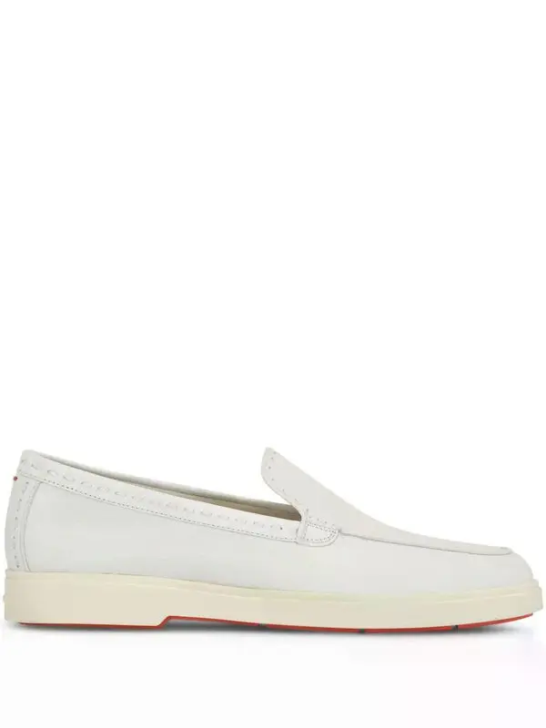 Santoni Leather Loafers - White