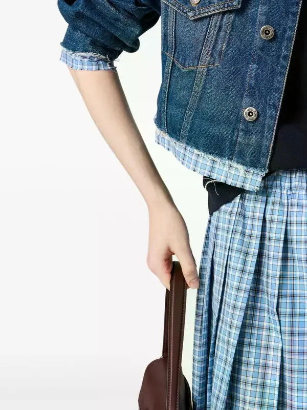 Miu Miu Pleated Checked Skirt