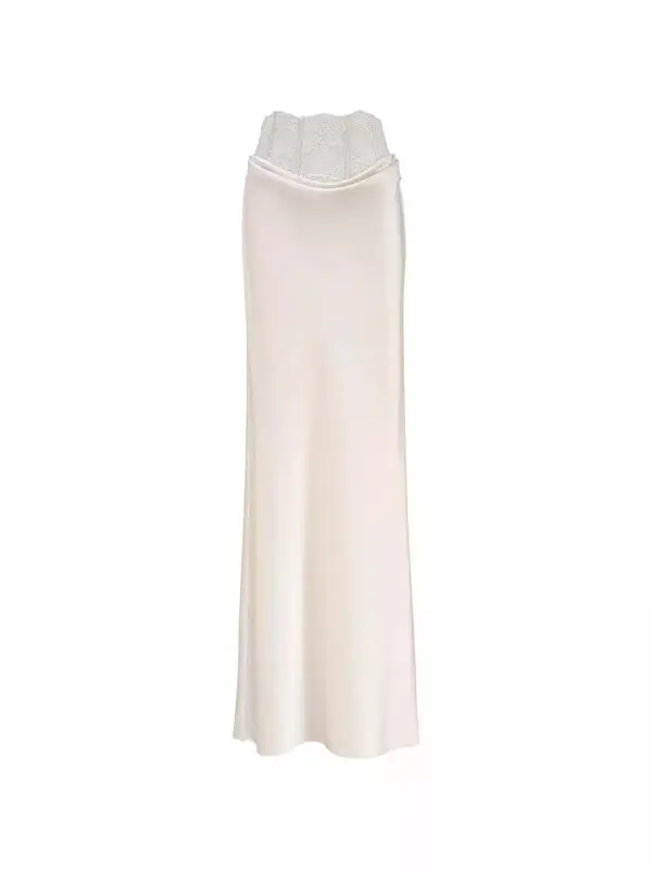 SEEN USERS Maxi Skirt With Draped Detailing - White