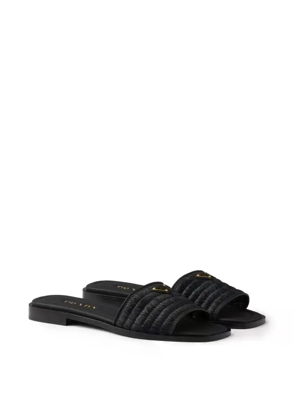 Prada Triangle-logo Sandals - Black