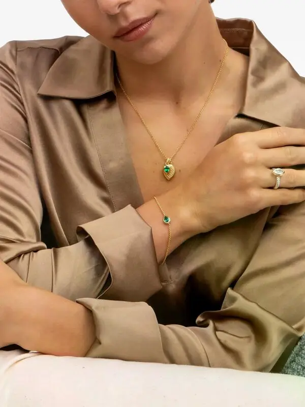 DOWER & HALL Pear Gemstone Chain Bracelet - Gold
