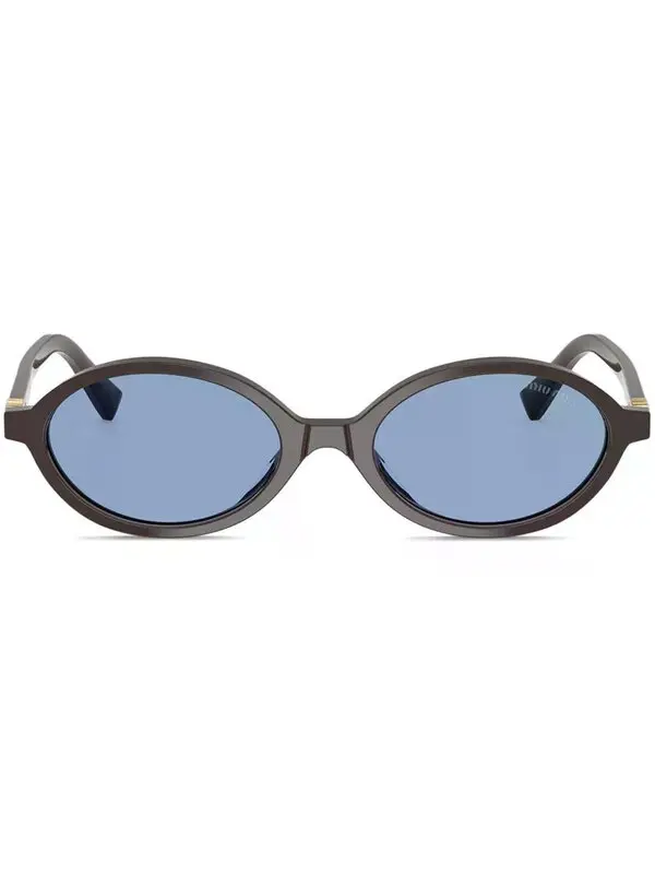 Miu Miu Logo-plaque Oval Sunglasses
