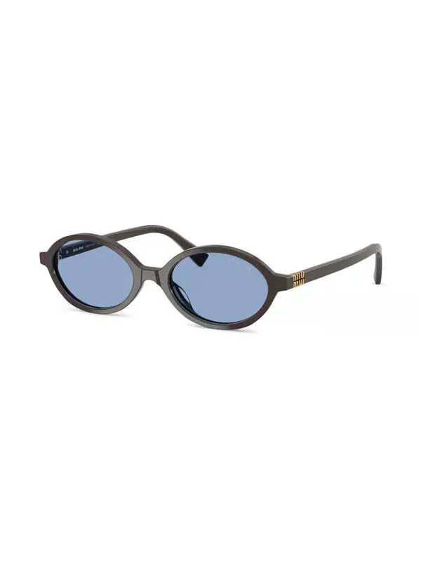 Miu Miu Logo-plaque Oval Sunglasses
