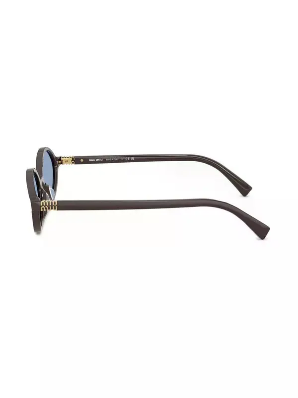 Miu Miu Logo-plaque Oval Sunglasses