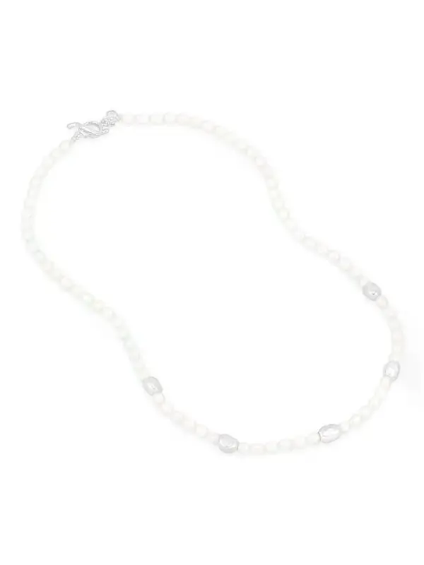 DOWER & HALL Ocean Pebble Pearl Necklace - Silver