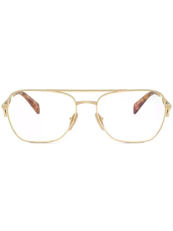 Prada Enamel Logo Glasses - Gold