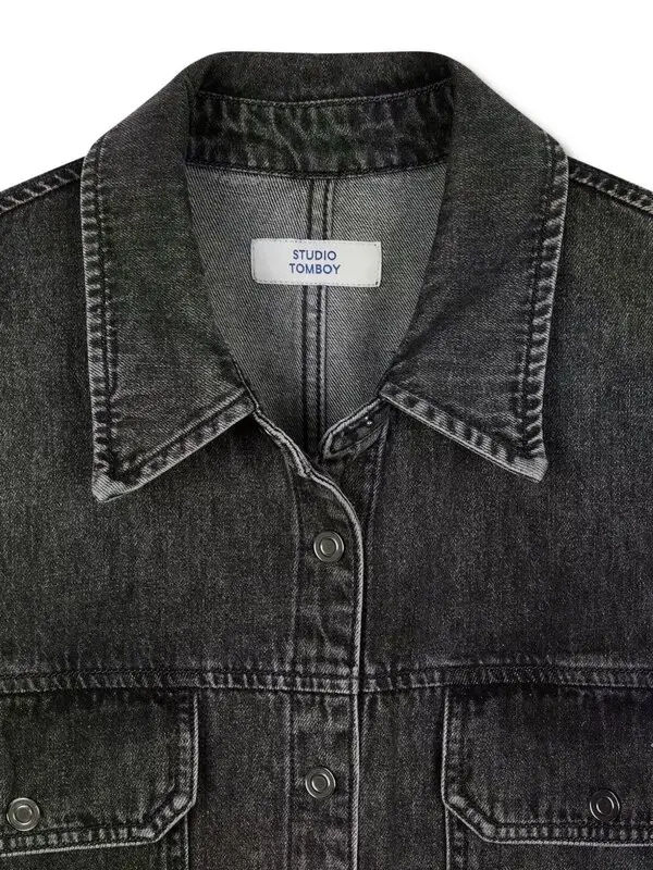 STUDIO TOMBOY Denim Midi Shirt Dress - Black