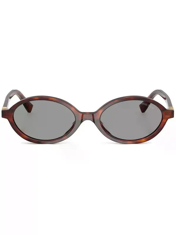 Miu Miu Oval-frame Sunglasses - Brown