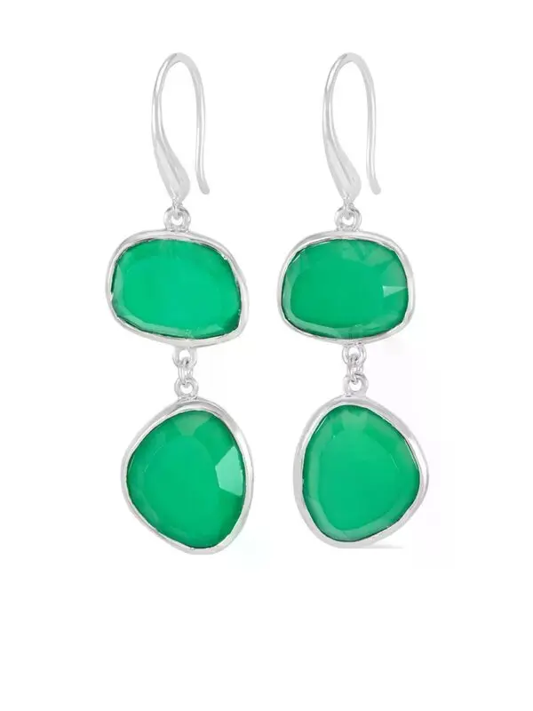 DOWER & HALL Pebble Drop Earrings - Green