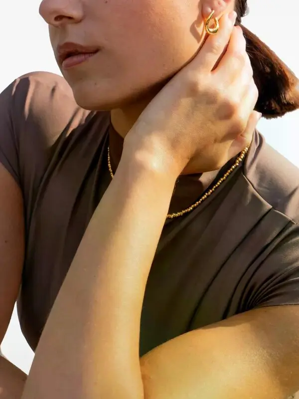 DOWER & HALL Twist Huggie Hoop Earrings