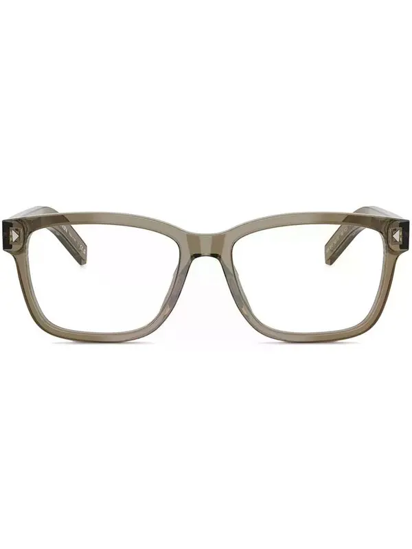 Prada Square Frame Glasses - Brown