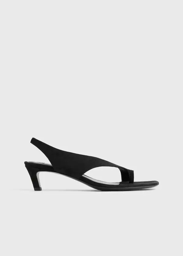 TOTEME Suede Heeled Thong Sandals