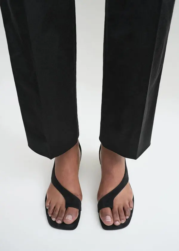TOTEME Suede Heeled Thong Sandals