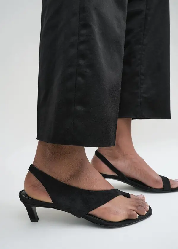 TOTEME Suede Heeled Thong Sandals