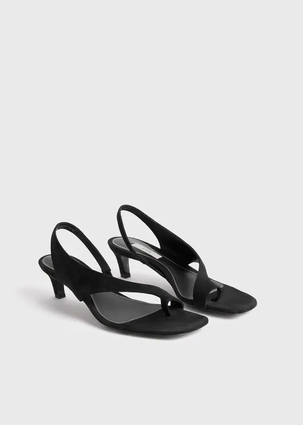 TOTEME Suede Heeled Thong Sandals