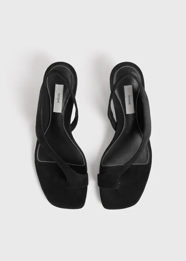 TOTEME Suede Heeled Thong Sandals