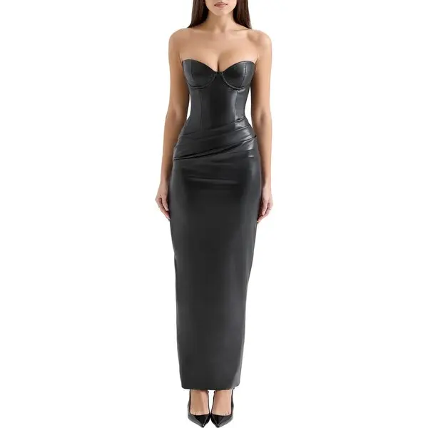 chinese dress ladies Faux Leather Corset Mini Dress main image 1