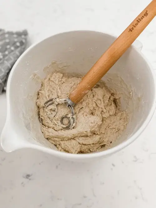 FRIELING Wood And Stainless Batter And Dough Whisk For Mixing Bread Dough, 13-inch
