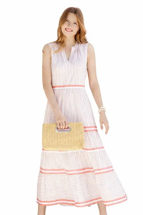 CABANA LIFE Sleeveless Tiered Maxi Dress - Coast