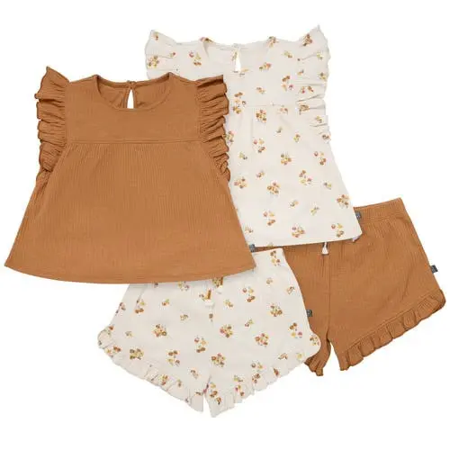 MODERN MOMENTS™ BY GERBER Flutter Sleeve Top And Shorts Set - Beige Flowers
