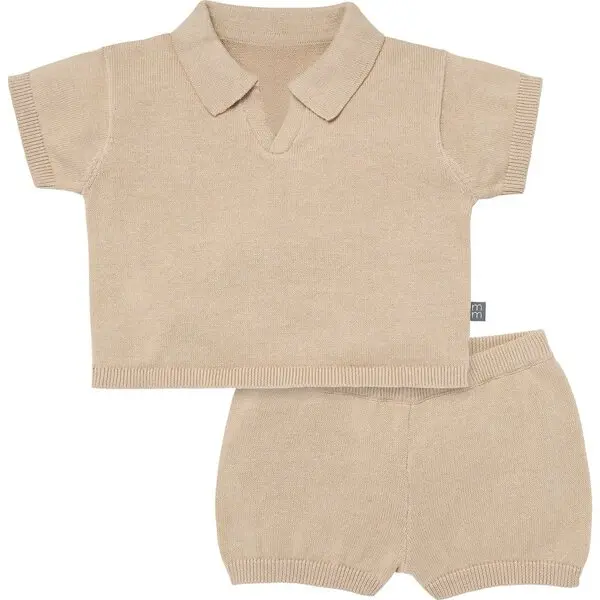 MODERN MOMENTS™ BY GERBER Baby Johnny Collar Sweater Knit Set - Tan