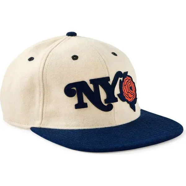 COTTON ON 6 Panel Ball Cap - Bone Navy Ny Rose
