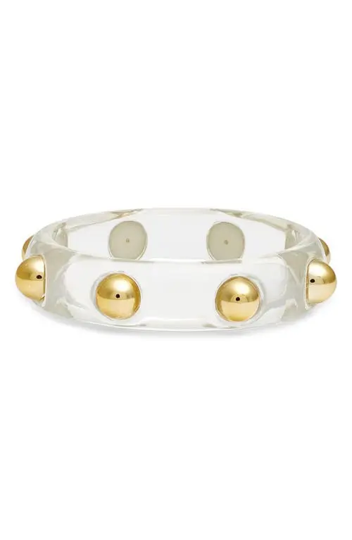 Nordstrom Studded Resin Bangle - Clear- Gold