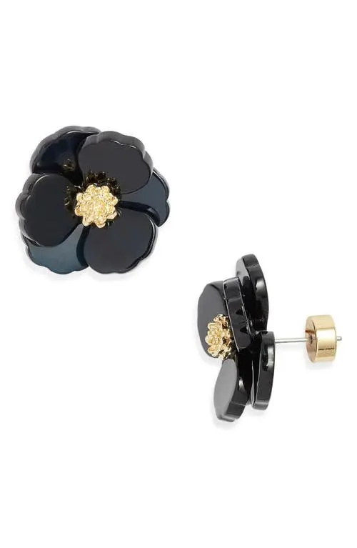 Nordstrom Floral Statement Stud Earrings - Blue Multi- Gold