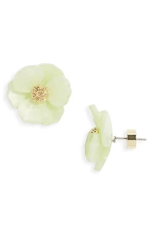 Nordstrom Floral Statement Stud Earrings - Mint- Gold