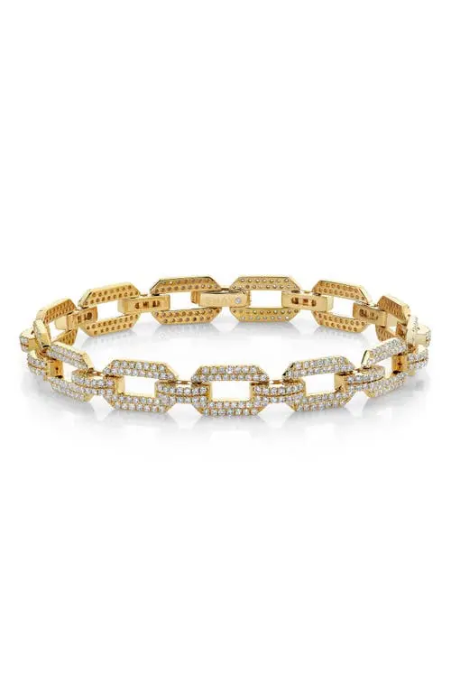 Shay Diamond Pavé Geo Link Bracelet - Yellow Gold