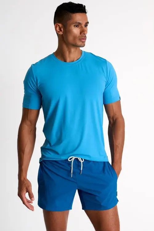 Shan Classic Fit Stretch Swim Trunks - Blue