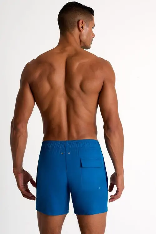 Shan Classic Fit Stretch Swim Trunks - Blue