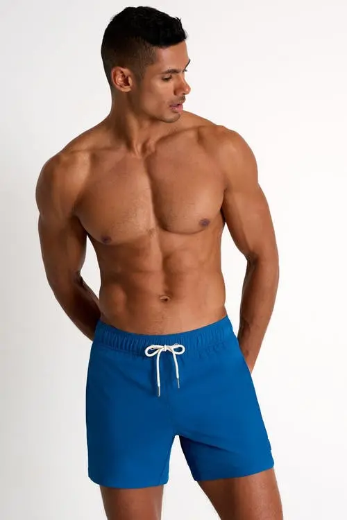 Shan Classic Fit Stretch Swim Trunks - Blue