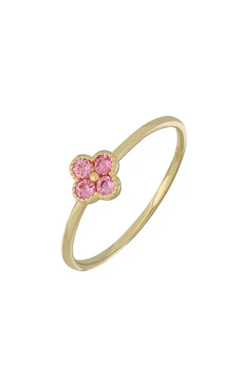 Bony Levy 14k Gold Pink Tourmaline Clover Ring - 14k Yellow Gold