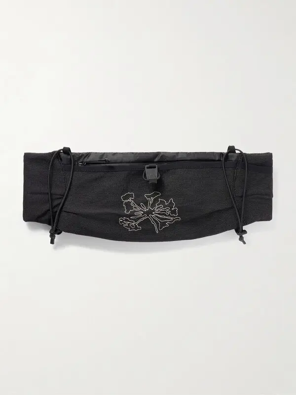 PORTAL Borders Embroidered Belt Bag - Black