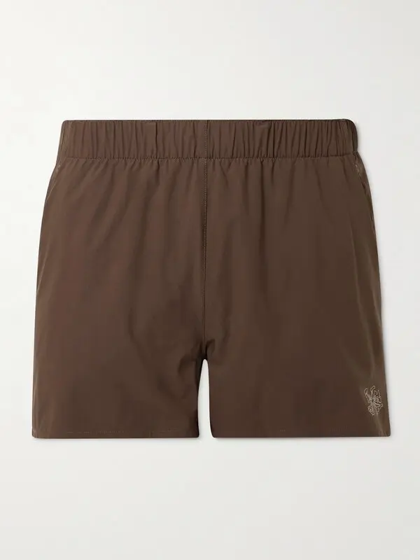 PORTAL Marka Liner Mesh-trimmed Recycled-shell Running Shorts - Brown