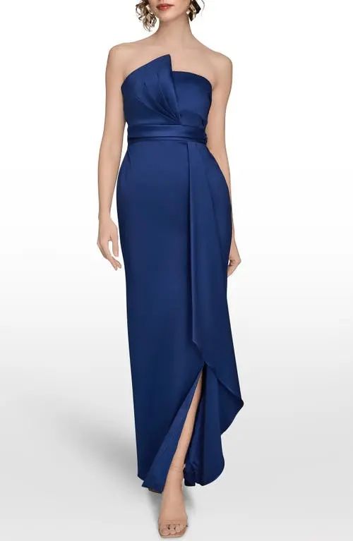 Donna Karan New York Asymmetric Strapless Gown - Sapphire
