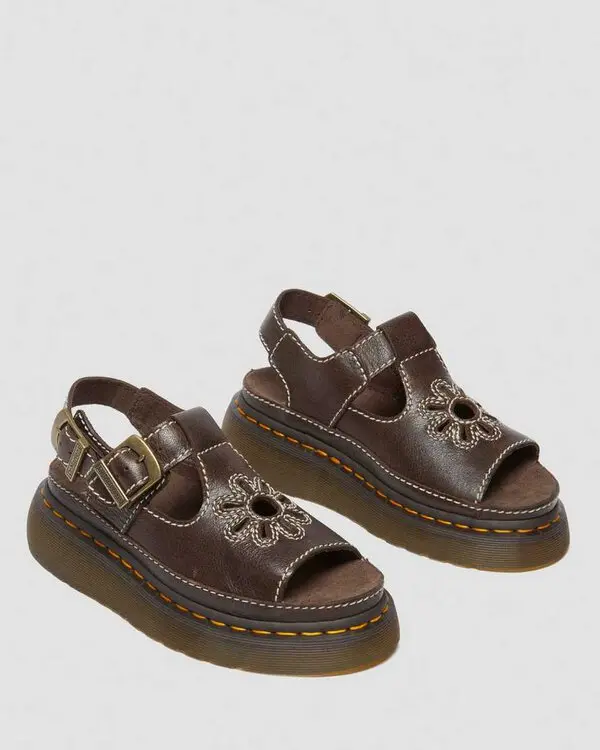 Dr. Martens Dunnet Flower Sandals - Brown