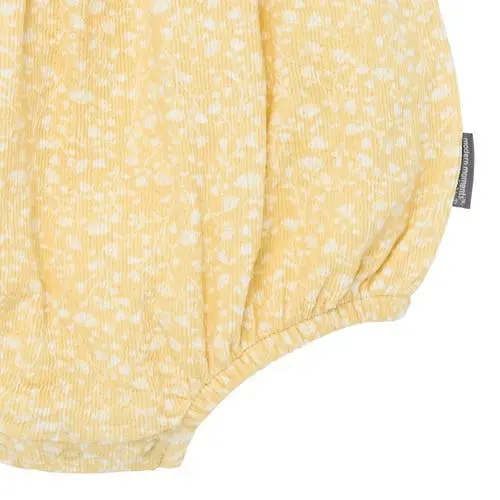 MODERN MOMENTS™ BY GERBER Ruffle Bubble Romper - Light Yellow Vine Flower