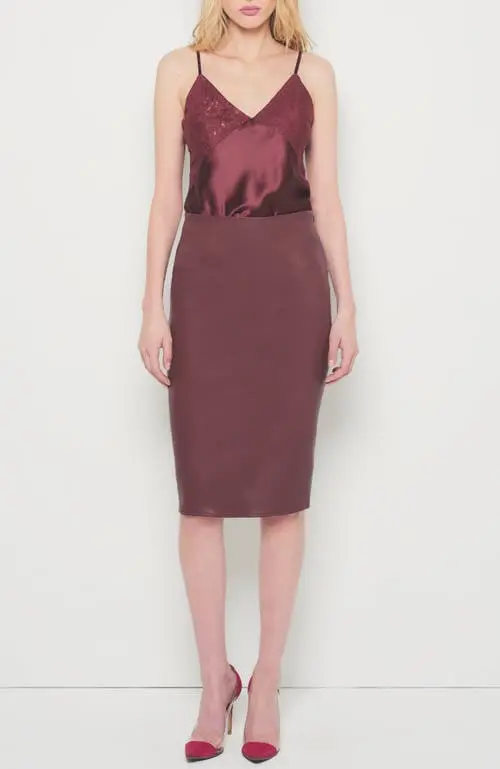 AS By DF Claude Stretch Leather Skirt - Decadent Wine